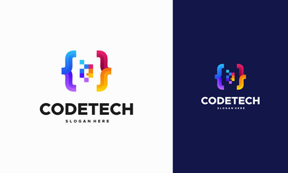 Modern coding logo designs concept programmer Vector Image