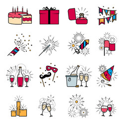 Celebrations and event stickers Royalty Free Vector Image