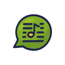 Speech chat bubble musical note hand drawn Vector Image