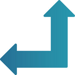 Upward and leftward arrow icon Royalty Free Vector Image