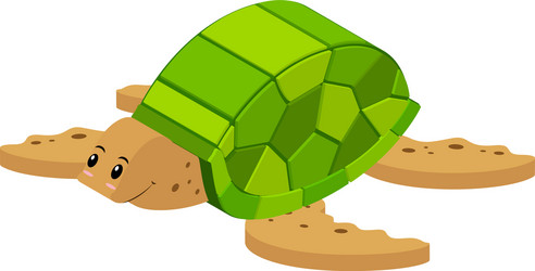 Turtle cartoon hiding in his shell Royalty Free Vector Image
