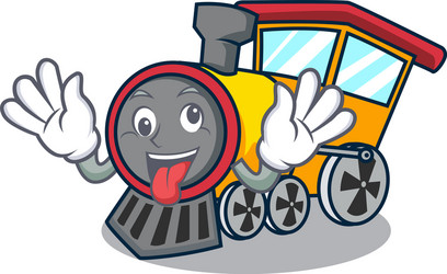 Angry train mascot cartoon style Royalty Free Vector Image