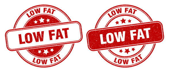 Low fat stamp low fat label round grunge sign Vector Image