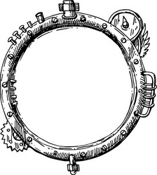 Mechanical frame hand drawn Royalty Free Vector Image