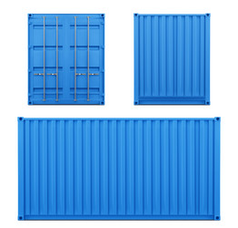 Container back and side view Royalty Free Vector Image