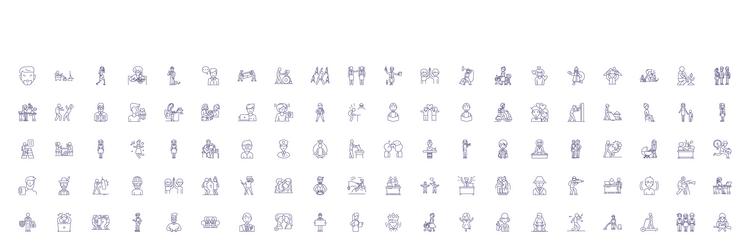 Casual routine line icons signs set design Vector Image