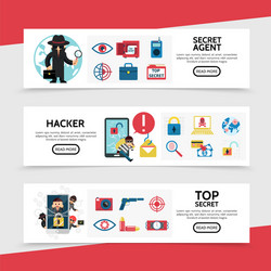 Internet hacker banners Royalty Free Vector Image