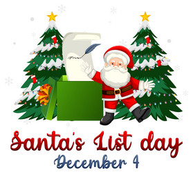 Happy santa list banner design Royalty Free Vector Image