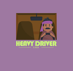Heavy driver mascot logo Royalty Free Vector Image