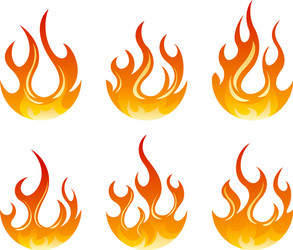 Set of fire design elements Royalty Free Vector Image
