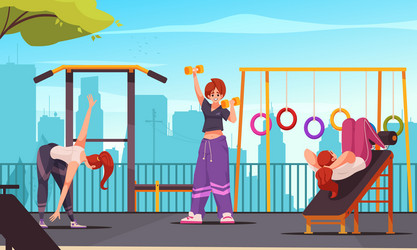 Cartoon workout concept Royalty Free Vector Image