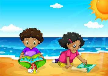 Kids at the Beach Clipart Vector Images (over 2,200)