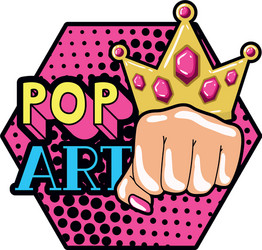 Hand in sign power pop art Royalty Free Vector Image