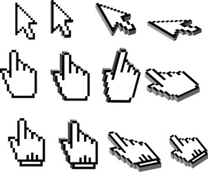 Retro pointing fingers set Royalty Free Vector Image