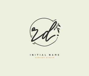 R d rd beauty initial logo handwriting logo Vector Image
