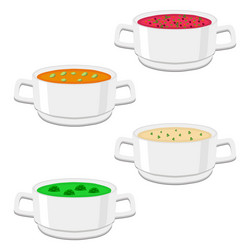 Soup realistic set Royalty Free Vector Image - VectorStock