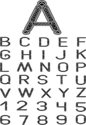 Beautiful celtic font with patterns Royalty Free Vector