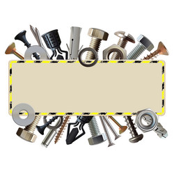 Fasteners round concept with nut Royalty Free Vector Image
