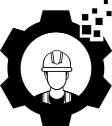 Engineer logo template design engineering worker Vector Image