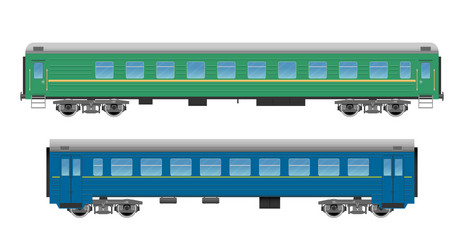 Side view freight train wagons set railway Vector Image