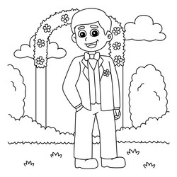 Wedding reception coloring page Royalty Free Vector Image