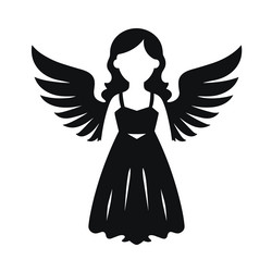 Angel black icon on white background angel Vector Image