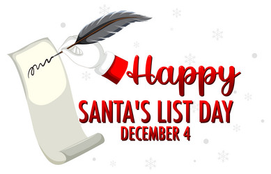 Happy santa list banner design Royalty Free Vector Image