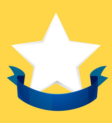 Label design with golden star and red ribbon Vector Image