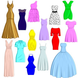 Styles of dresses Royalty Free Vector Image - VectorStock