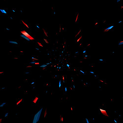 Blue and red cut out foil ribbon perspective Vector Image