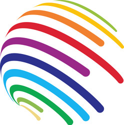 Colorful wire world logo icon Royalty Free Vector Image