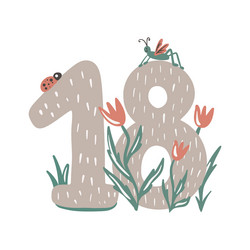 Number 18 Cartoon Vector Images (over 100)