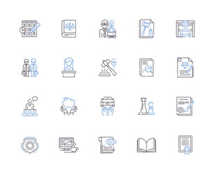 Human rights outline icons collection human Vector Image