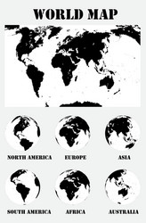 Realistic world map in globe shape earth Vector Image