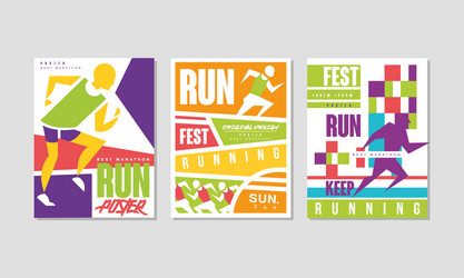 Run fest poster for marathon and running Vector Image