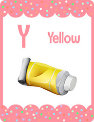 Flashcard letter y is for yellow Royalty Free Vector Image