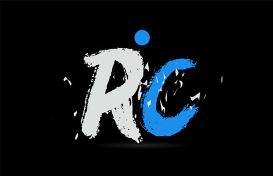Rc r c black white grey alphabet letter logo icon Vector Image