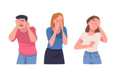 Crying people character weeping and sobbing from Vector Image