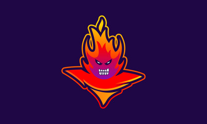 Fire gaming logo template Royalty Free Vector Image