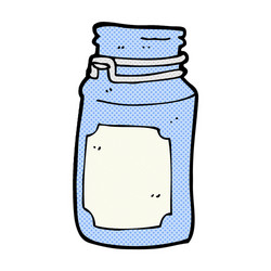 Comic cartoon glass jar Royalty Free Vector Image