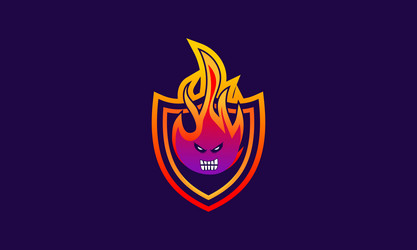 Fire gaming logo template Royalty Free Vector Image