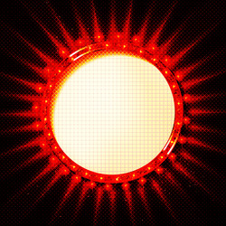 Round frame with glowing shiny light bulbs Vector Image