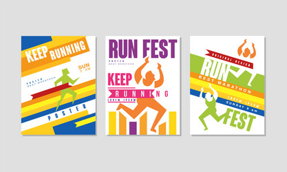 Run fest poster for marathon and running Vector Image