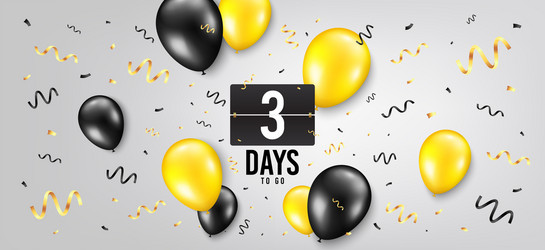 Three days left icon 3 days to go Royalty Free Vector Image