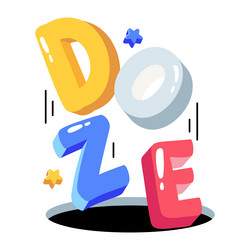 Doze word Royalty Free Vector Image - VectorStock