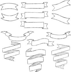 Hand drawn doodles banners set Royalty Free Vector Image