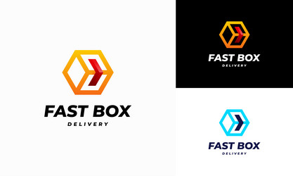 Fast box delivery logo designs concept pixel Vector Image