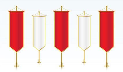 Row of white vertical royal flags Royalty Free Vector Image