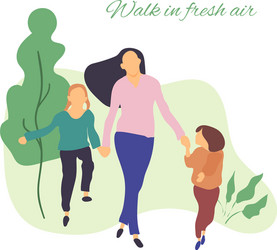 Walk in fresh air stylized Royalty Free Vector Image