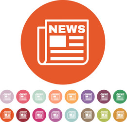 News icon newspaper symbol flat Royalty Free Vector Image